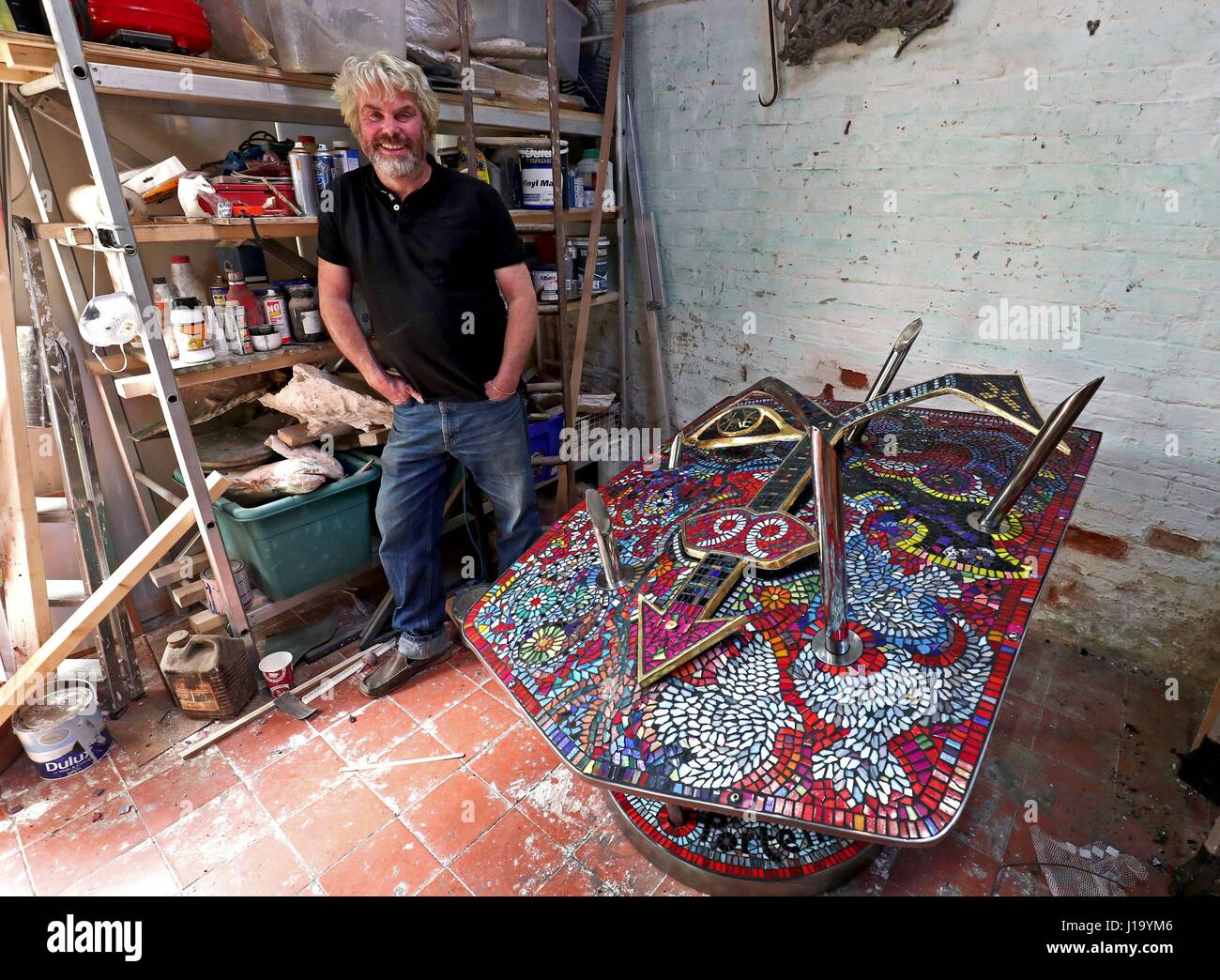 Guy Portelli with his sculpture of the US pop legend Prince at his ...