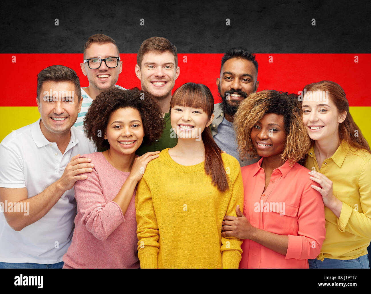 international group of happy smiling people Stock Photo - Alamy