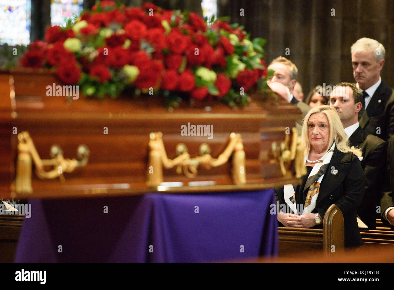 Sir Arnold Clark's wife Lady Philomena Clark during his funeral service ...