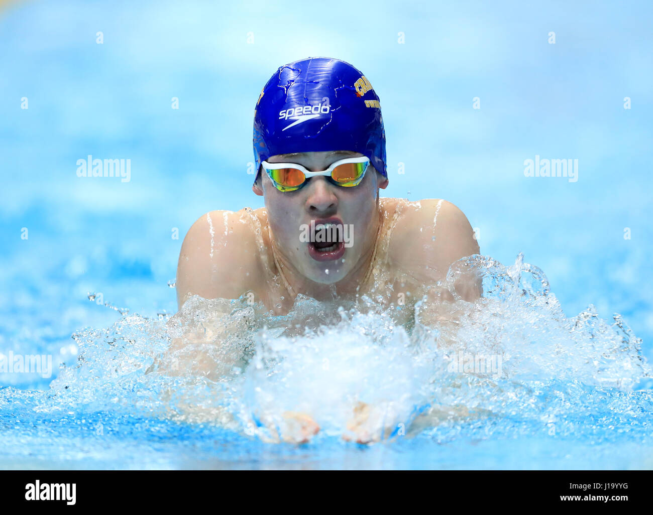 George Hopkins competes in the Mens Open 50m Backstroke heats during ...