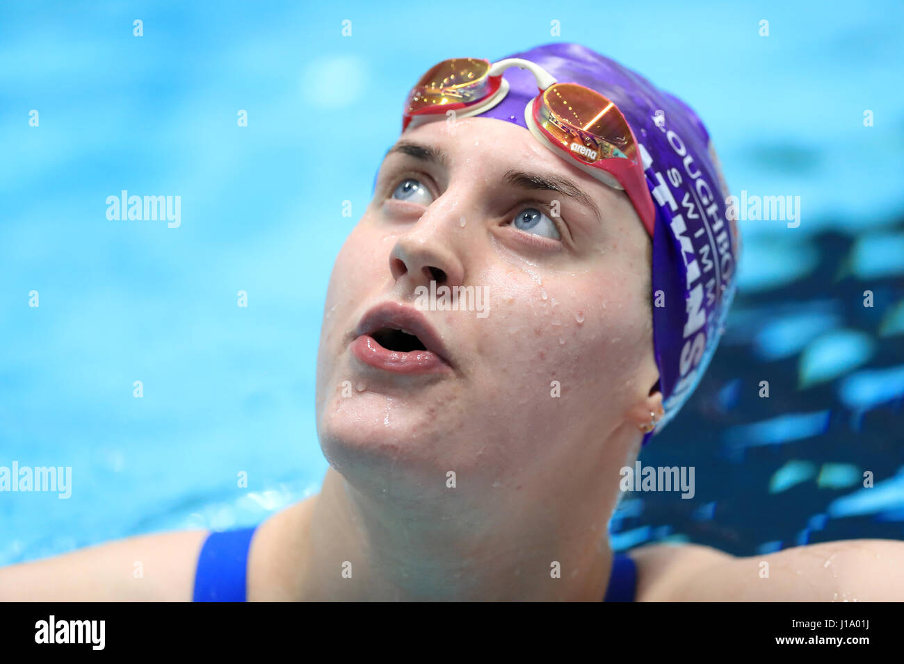 Laura Stephens after competing in the Women's 50m Open Butterfly heats ...