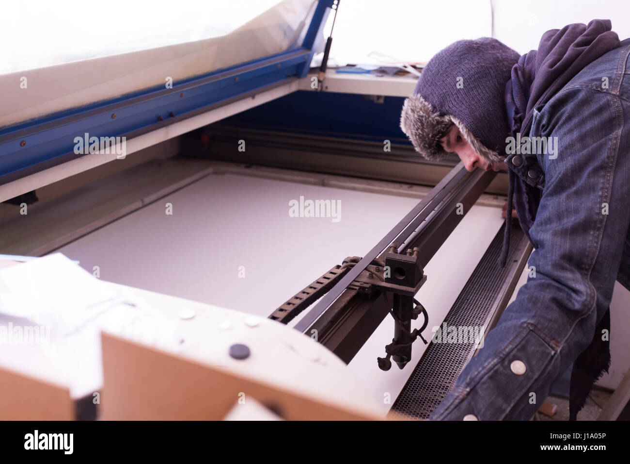 Small workroom with architecture dummy manufacturing Stock Photo - Alamy