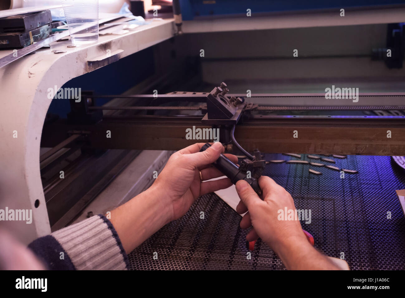 Small workroom with architecture dummy manufacturing Stock Photo - Alamy