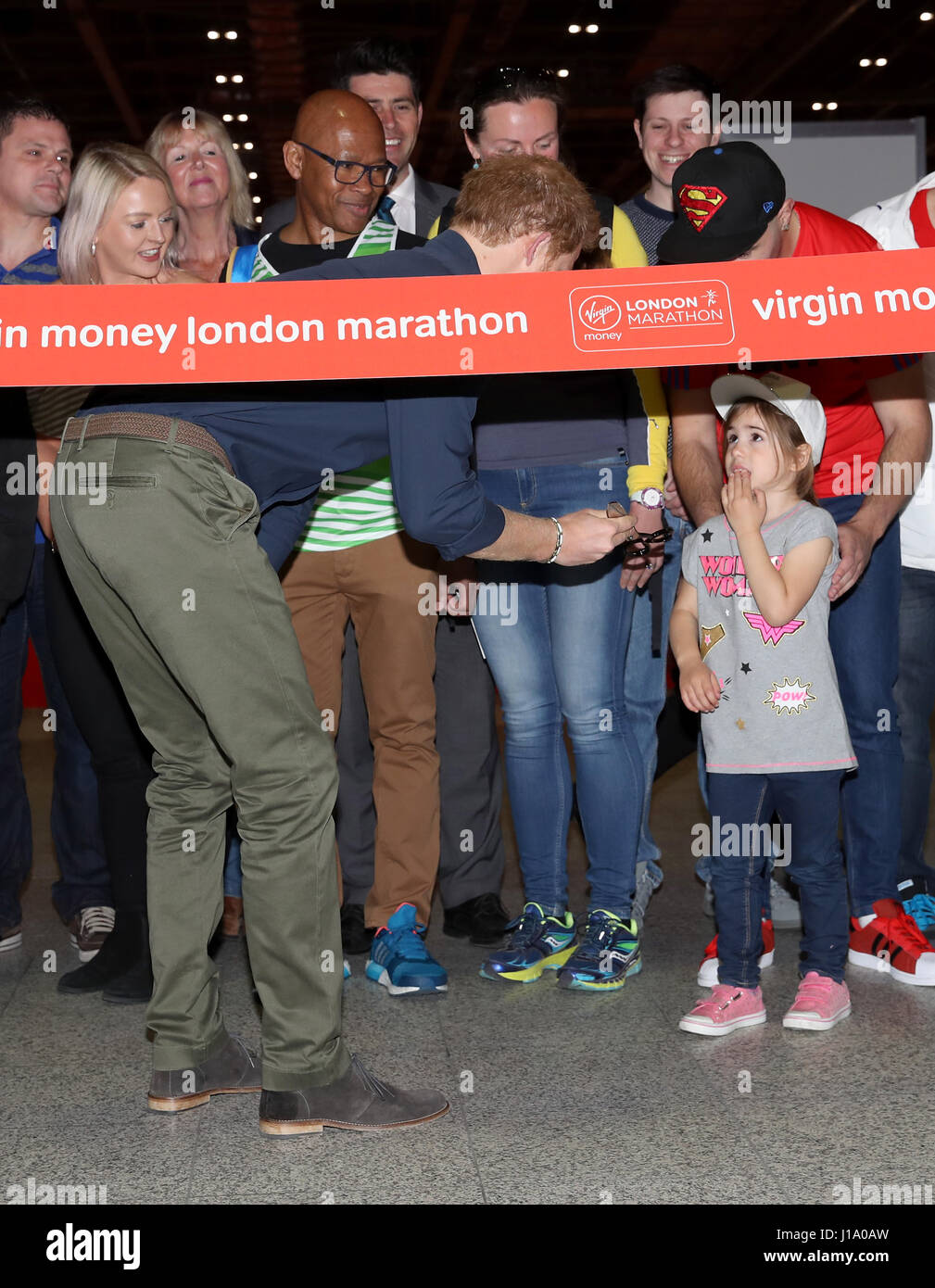 Prince Harry opens this year's Virgin Money London Marathon Expo at the ...