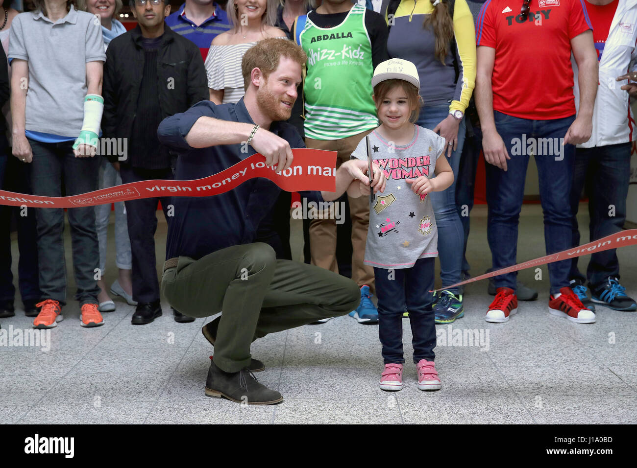 Prince Harry opens this year's Virgin Money London Marathon Expo at the ...