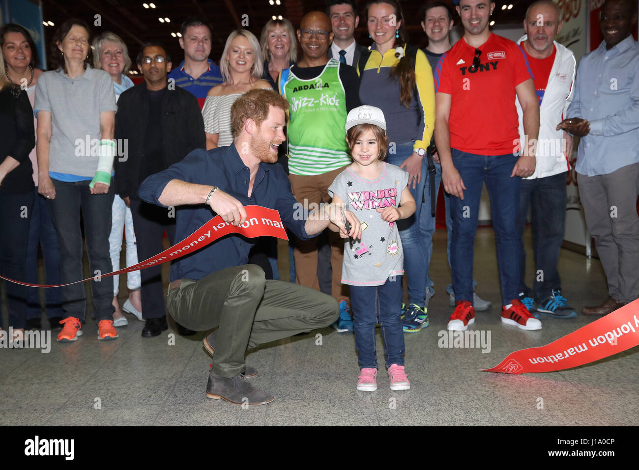 Prince Harry opens this year's Virgin Money London Marathon Expo at the ...