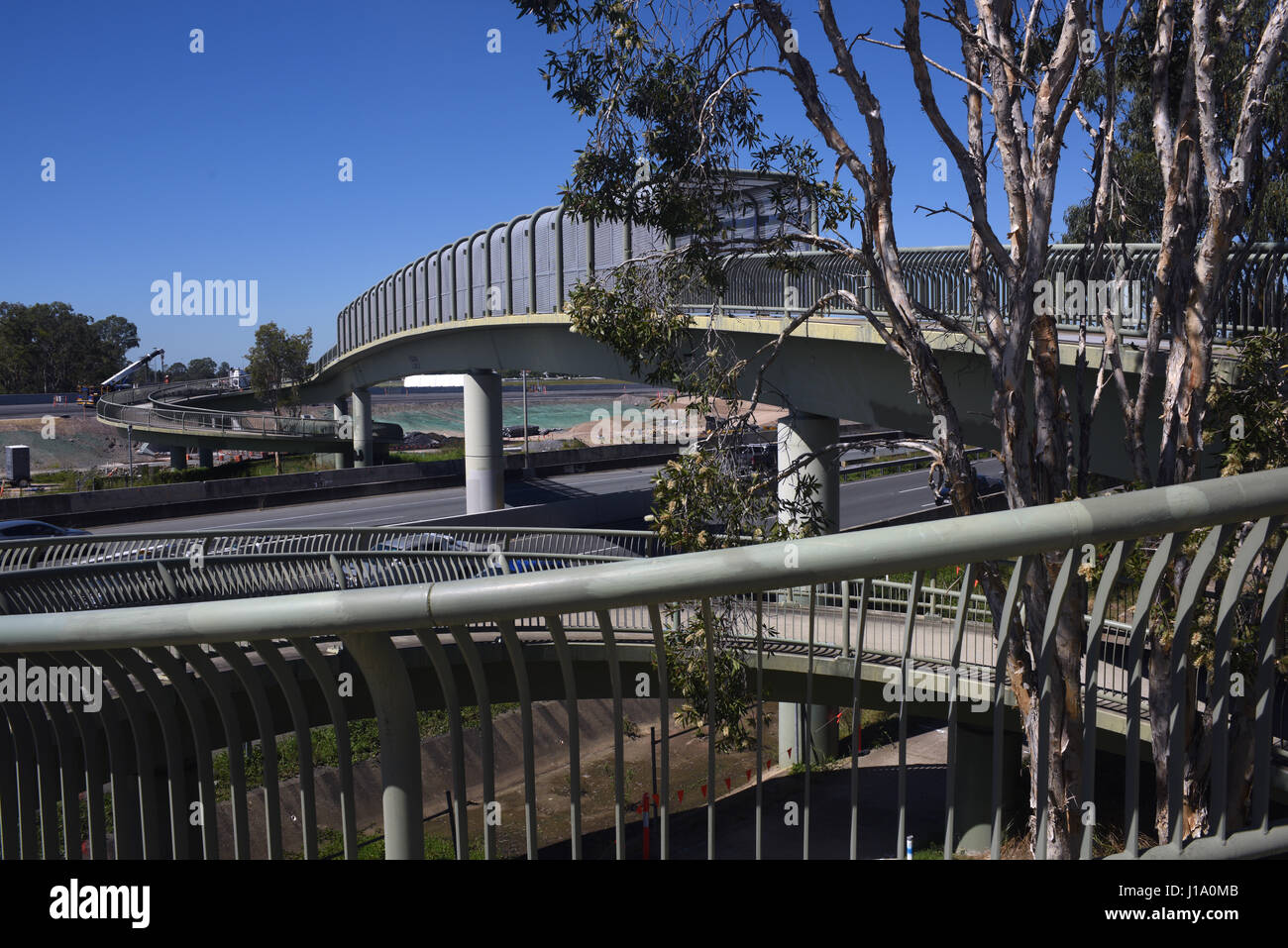 Brisbane, Australia: spiral pedestrian and cyclist bridge across M1 ...