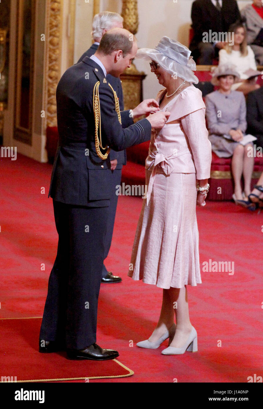 Julie Love, from Glasgow, is made an MBE by the Duke of Cambridge ...