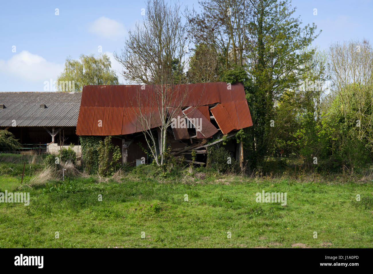 Derelict barn, Normandy, France Stock Photo - Alamy