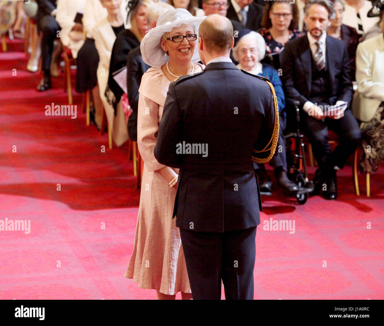 Julie Love, from Glasgow, is made an MBE by the Duke of Cambridge ...