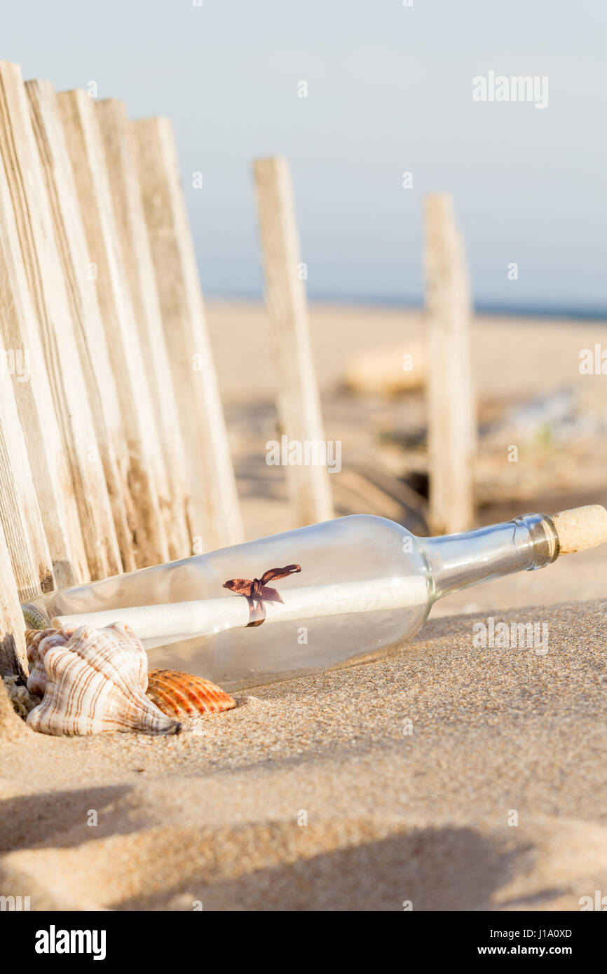 Message in a Bottle on the beach Stock Photo - Alamy