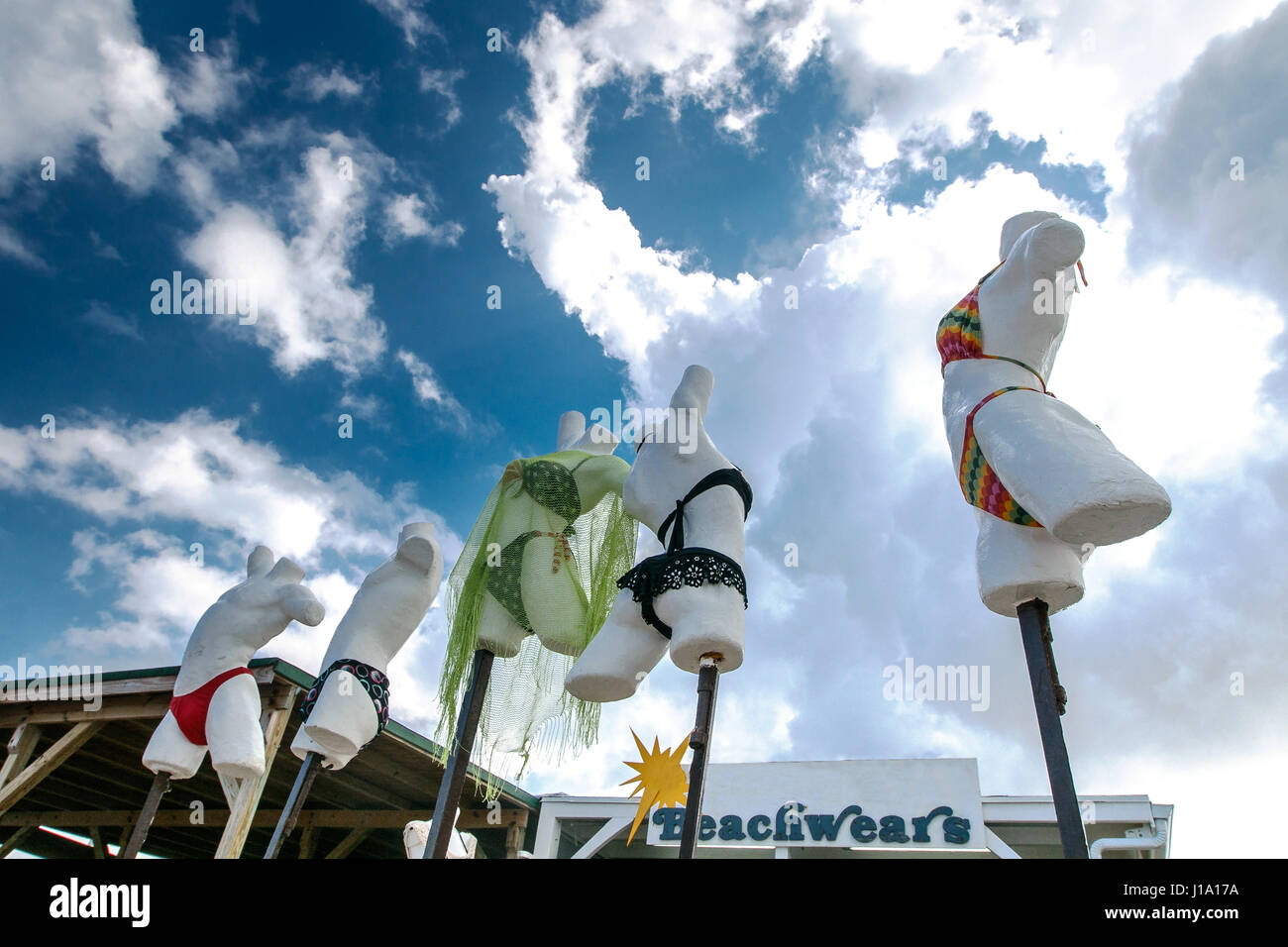 Swimwear on mannequins by a store Stock Photo - Alamy