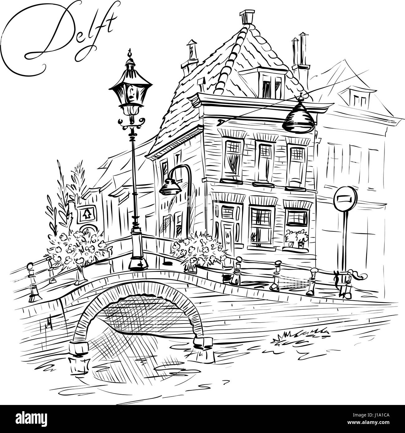 Delft view Stock Vector Images - Alamy