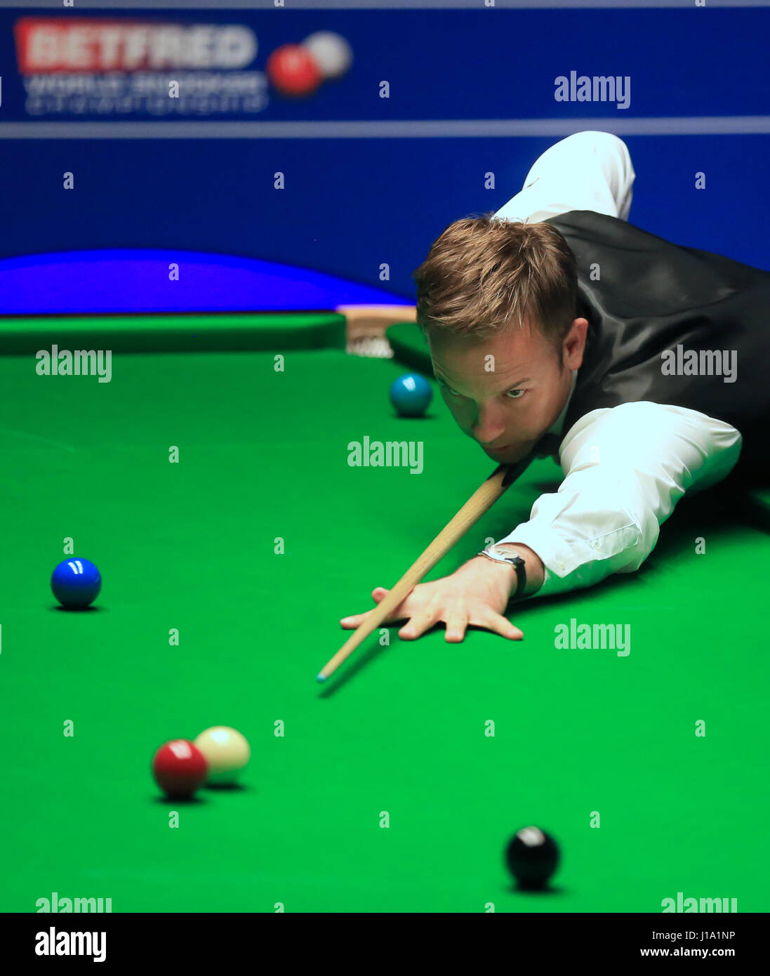 Allister Carter on day five of the Betfred Snooker World Championships ...