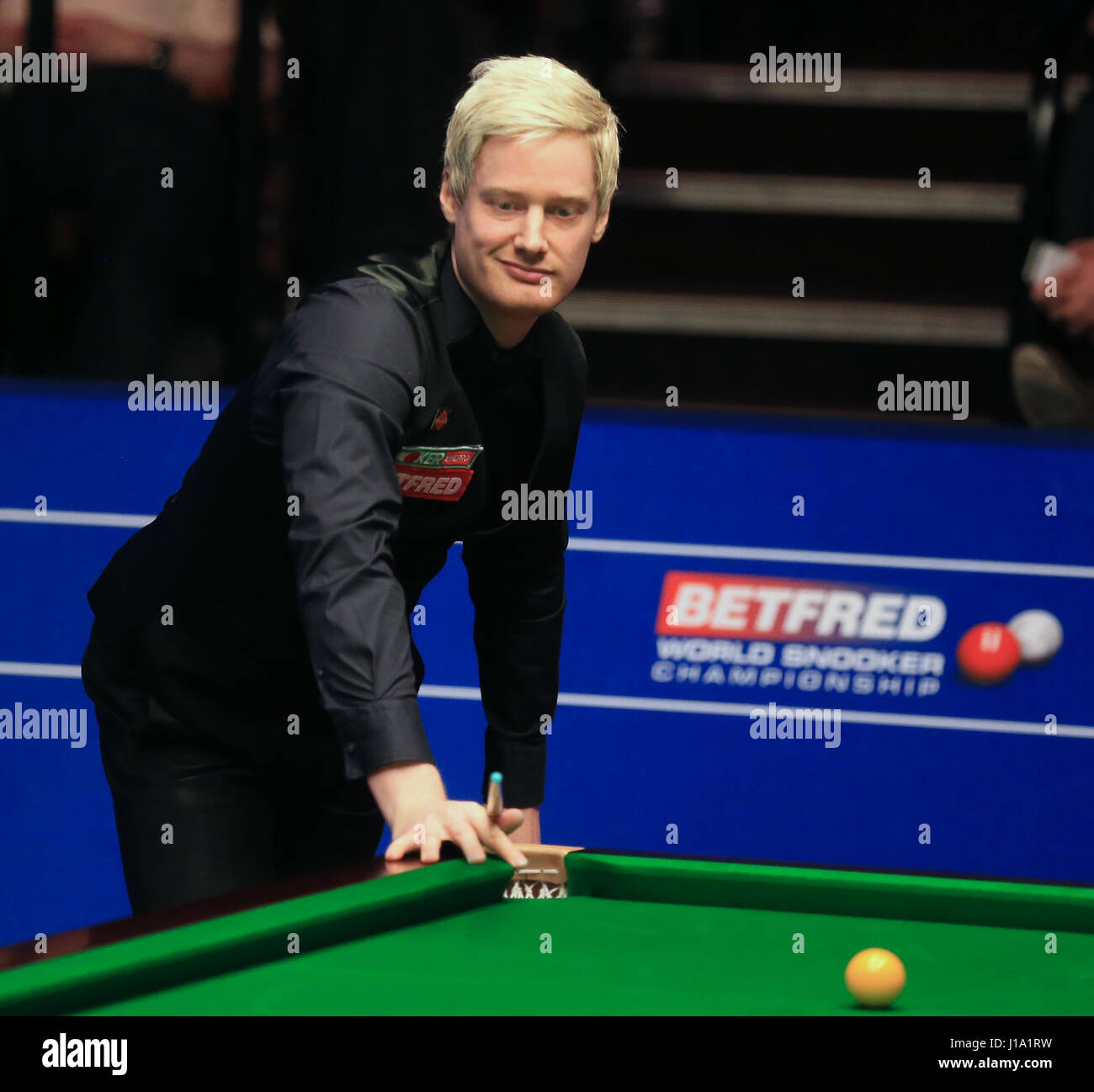 Neil Robertson on day five of the Betfred Snooker World Championships ...