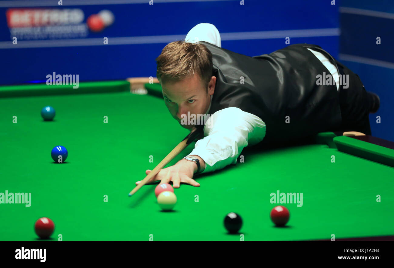 Allister Carter on day five of the Betfred Snooker World Championships ...