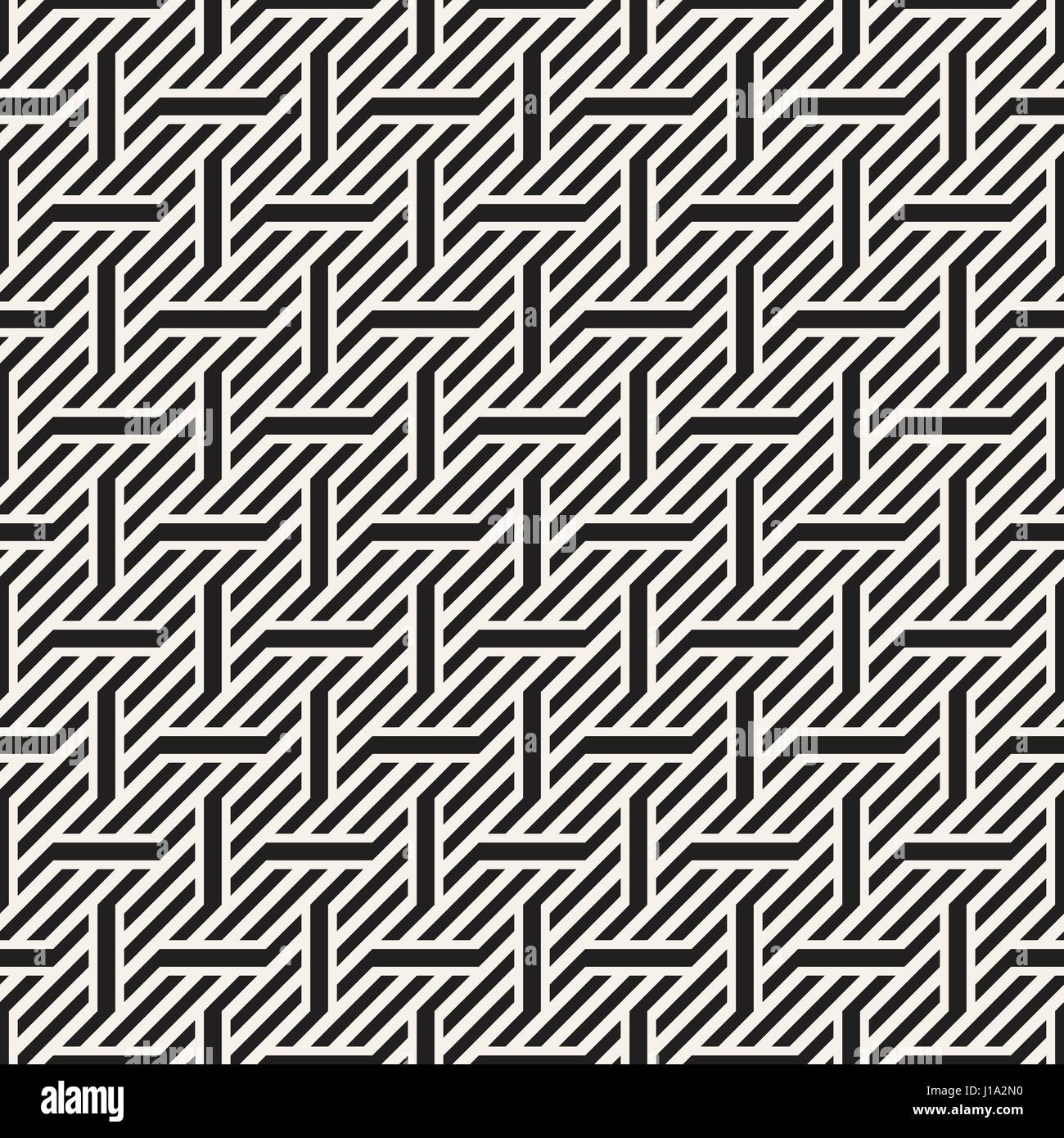 Vector Seamless Pattern. Modern Stylish Interlacing Lines Texture. Geometric Striped Ornament ...