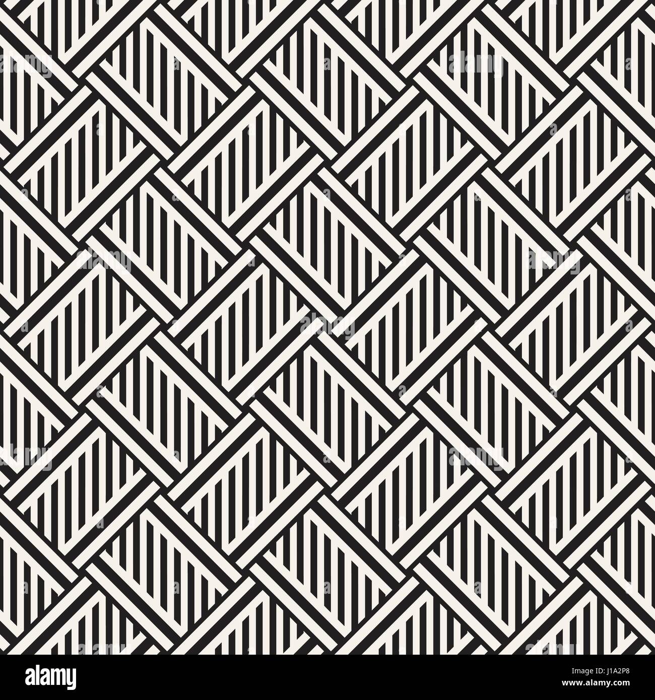 Vector Seamless Pattern. Modern Stylish Interlacing Lines Texture. Geometric Striped Ornament ...