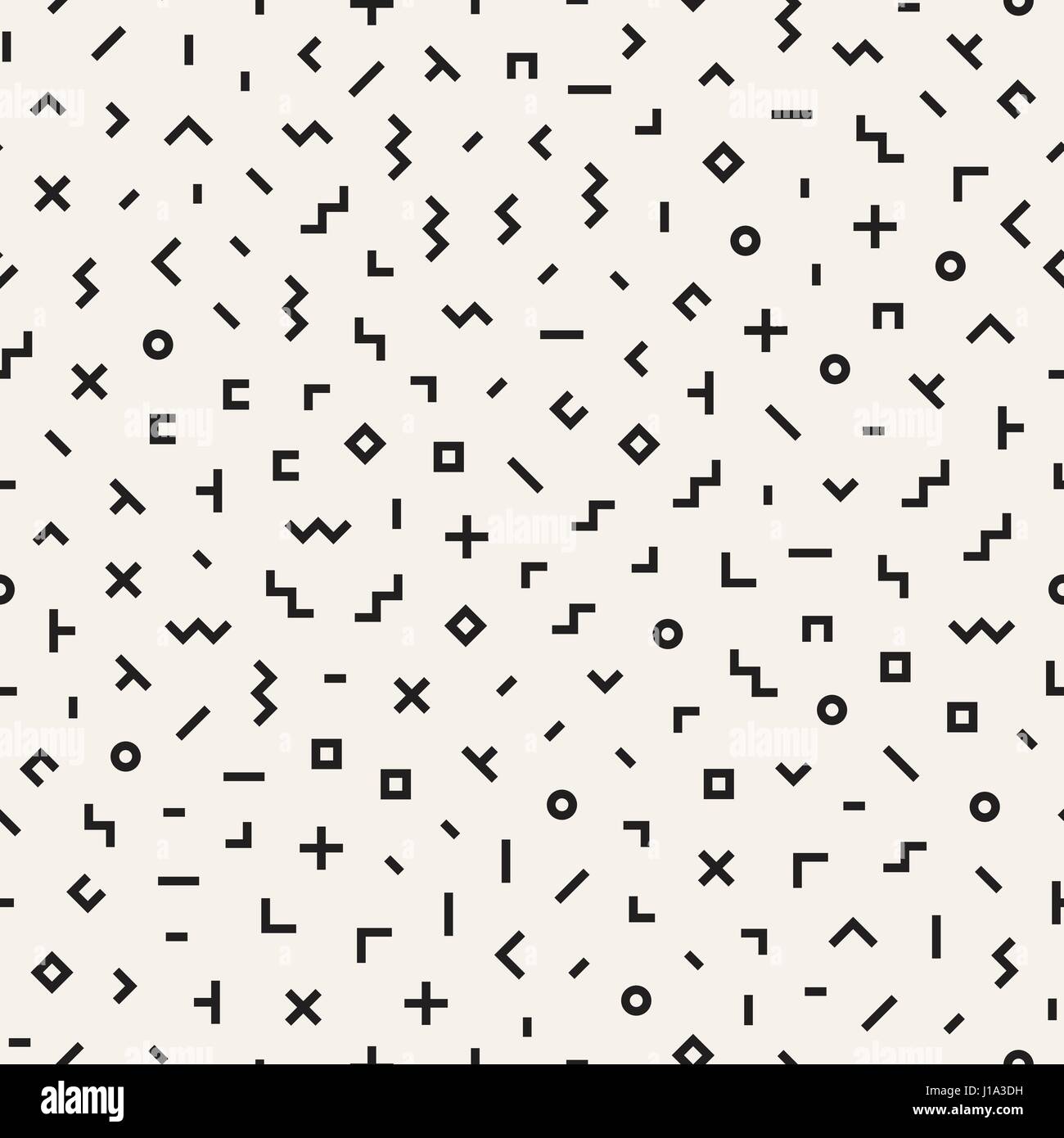 Scattered Geometric Simple Shapes. Inspired by Memphis Style. Abstract ...