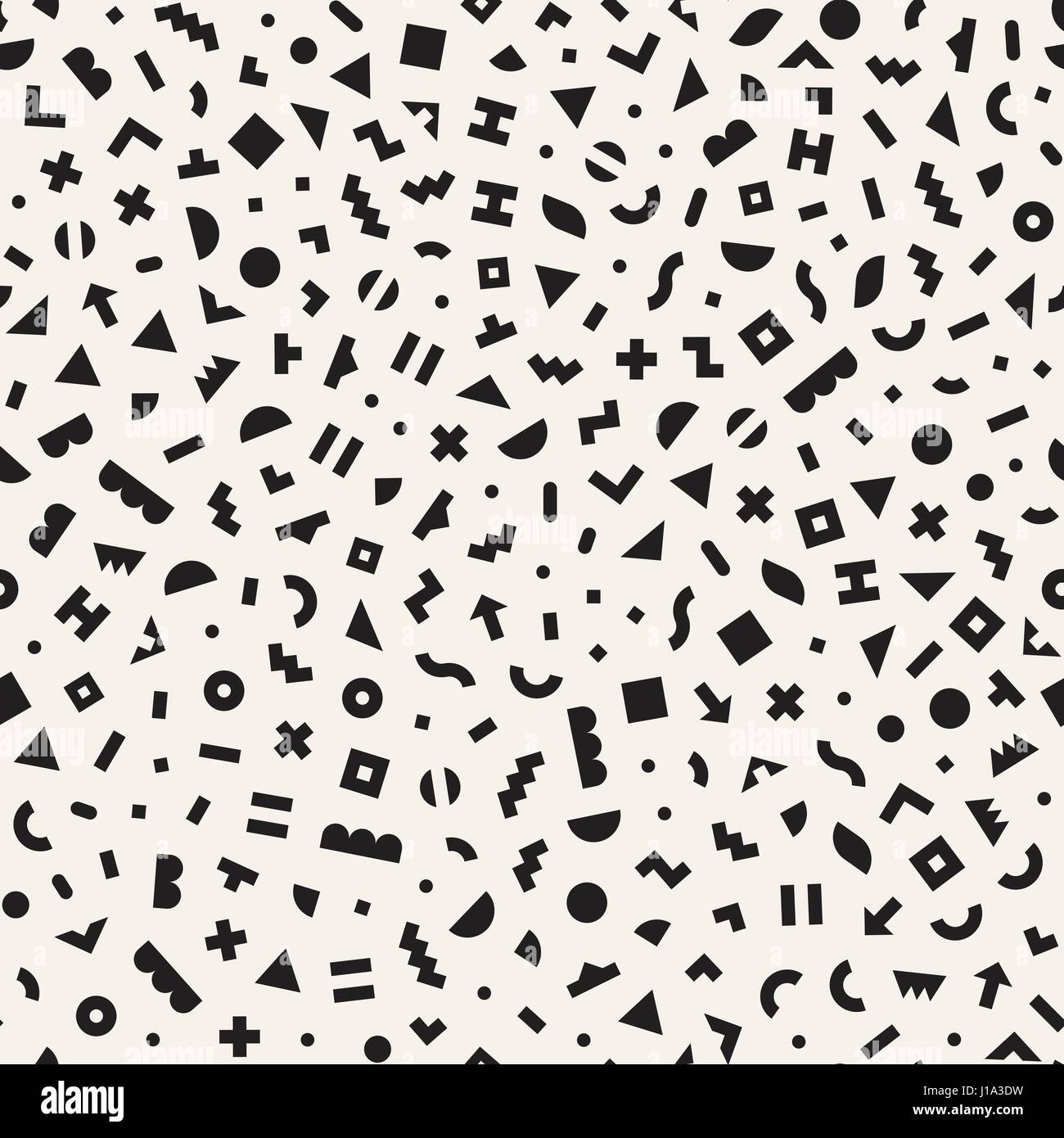 Scattered Geometric Simple Shapes. Inspired by Memphis Style. Abstract ...