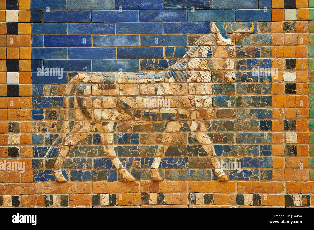 Coloured glazed brick panels of the facade of the first smaller Ishtar ...