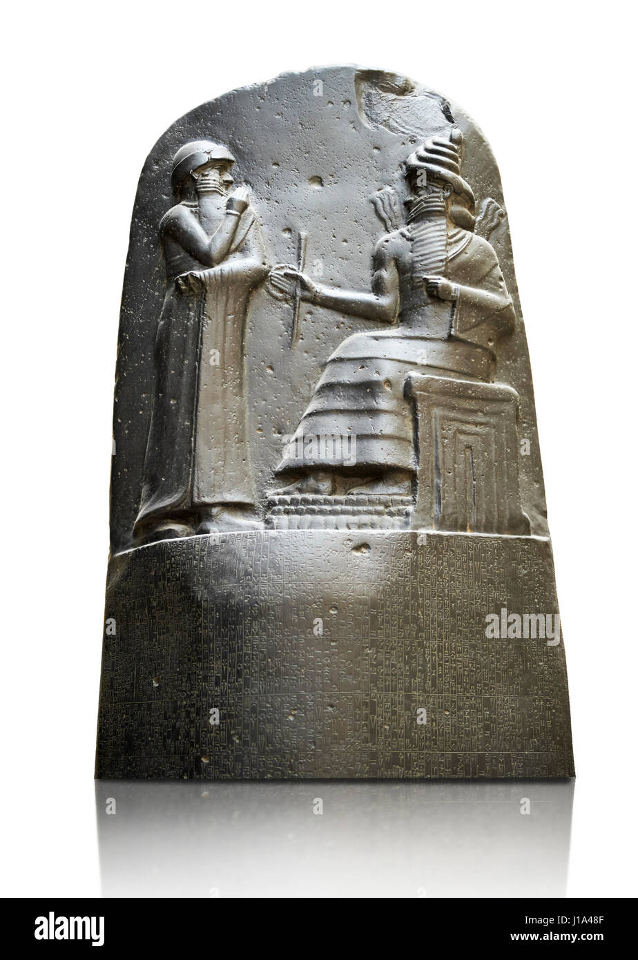 Babylonian Hammurabi stone relief sculpture. Hammurabi was the sixth ...