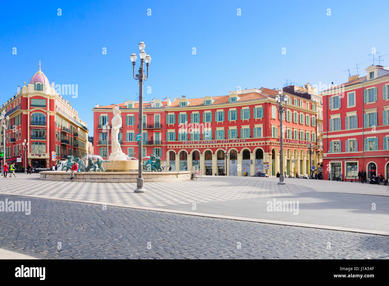 NICE, FRANCE - JAN 26, 2015: Scene of local and tourist in the Place ...