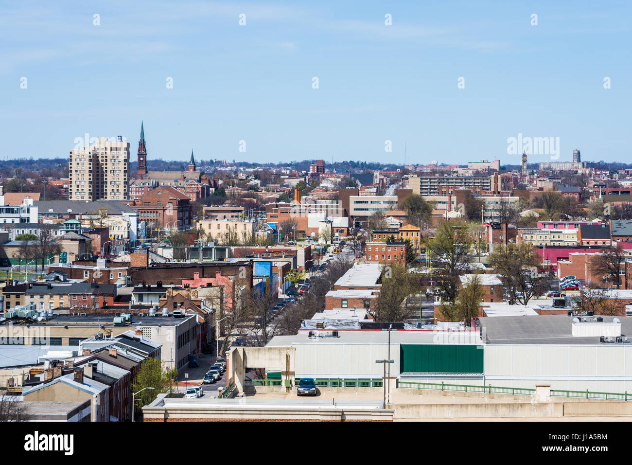 aerial of downtown baltimore, maryland in spring Stock Photo - Alamy