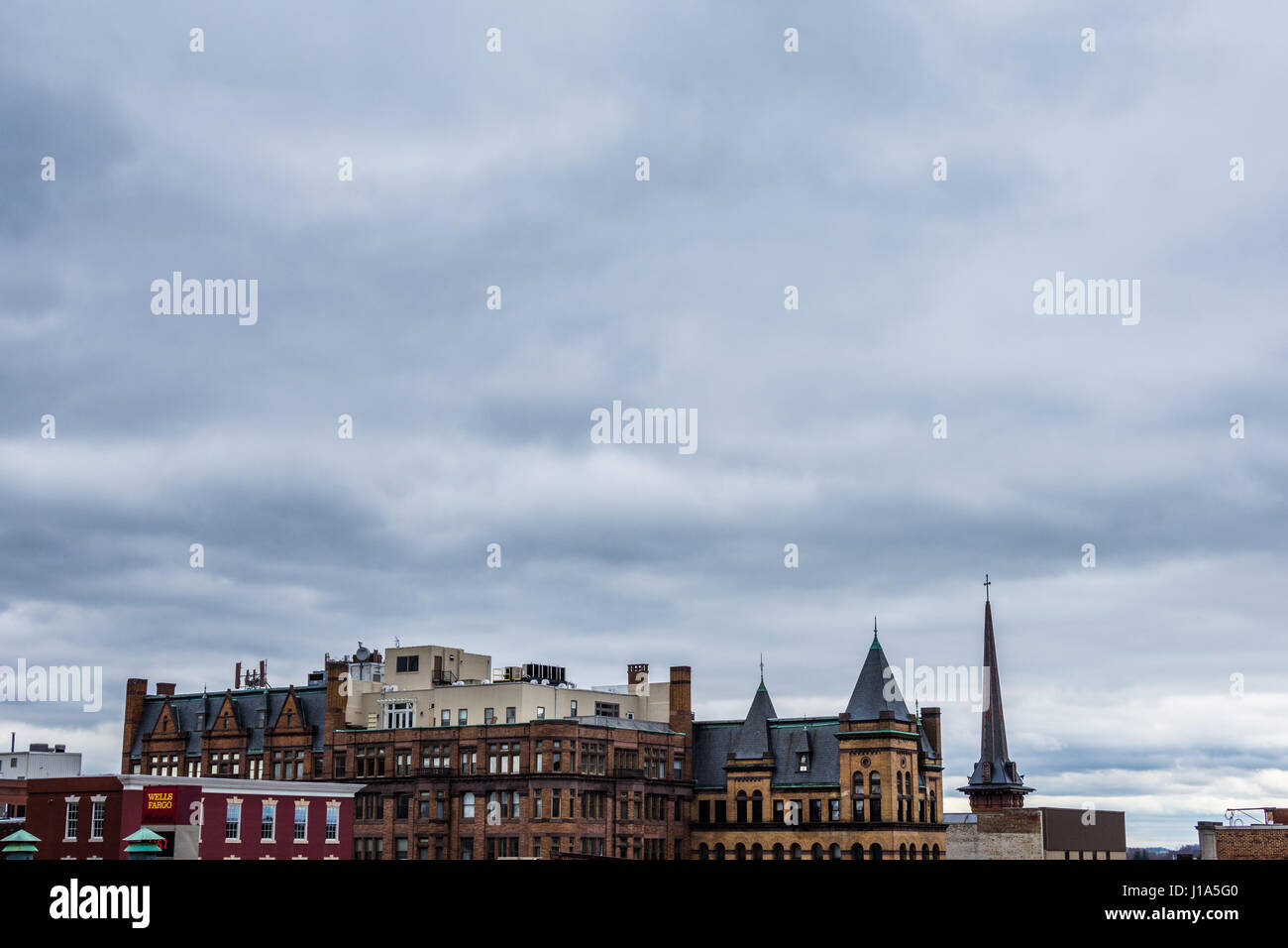 Aerial of downtown historic york, pennsylvania in spring Stock Photo ...