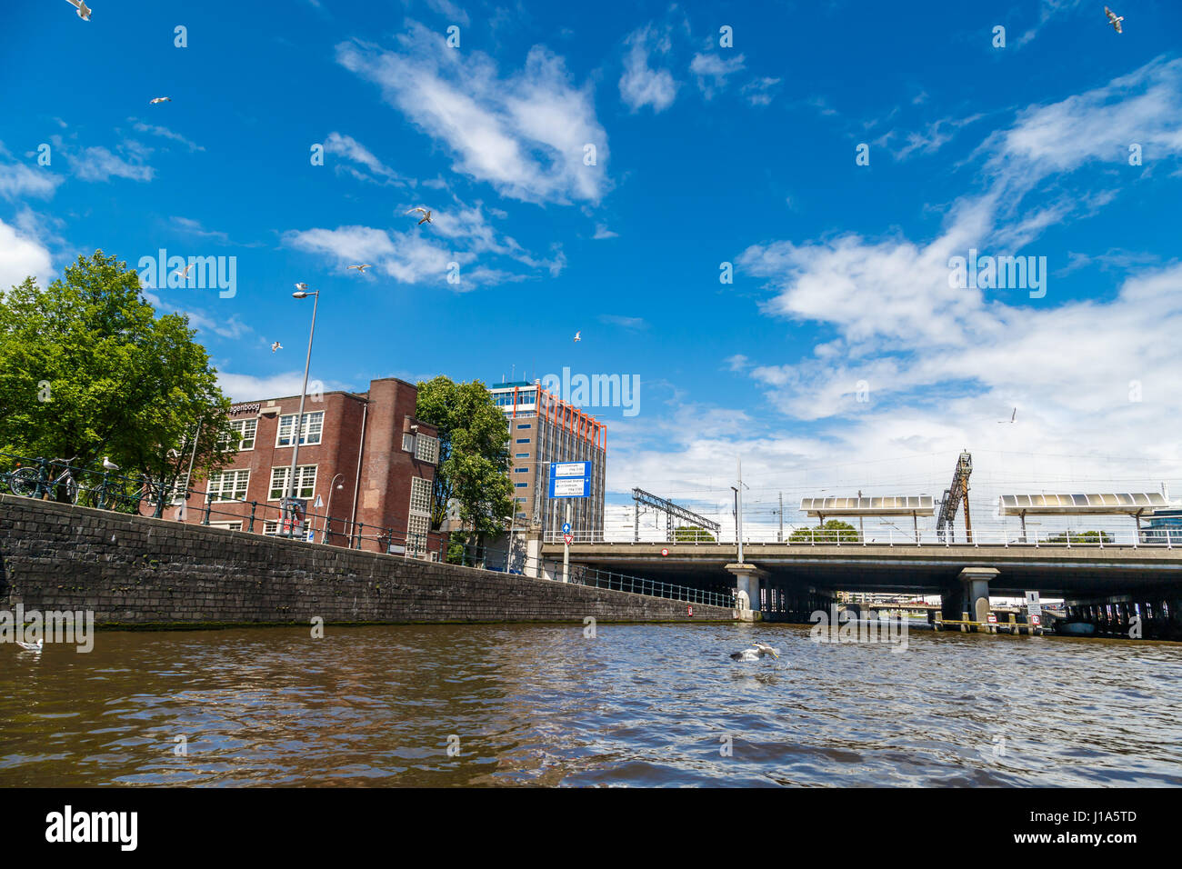 AMSTERDAM, NETHERLANDS - JULY 2, 2016 : View of architectural bridges ...