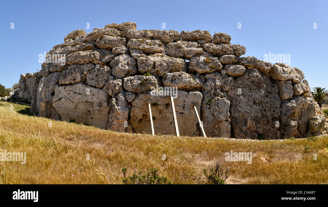 Western Elevation - Ġgantija Neolithic Temple - Gozo, Malta Stock Photo ...