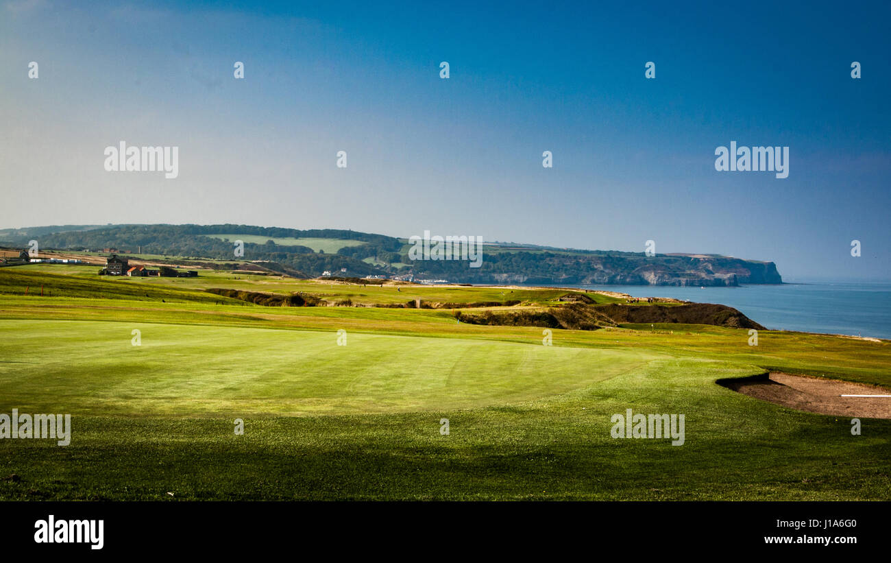 landscape Whitby Cliffs near golf course with sea view Stock Photo - Alamy