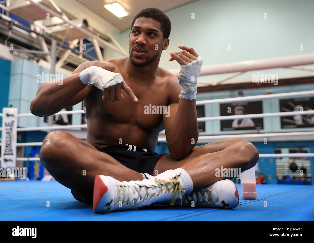 Anthony Joshua during the media session at the English Institute of ...