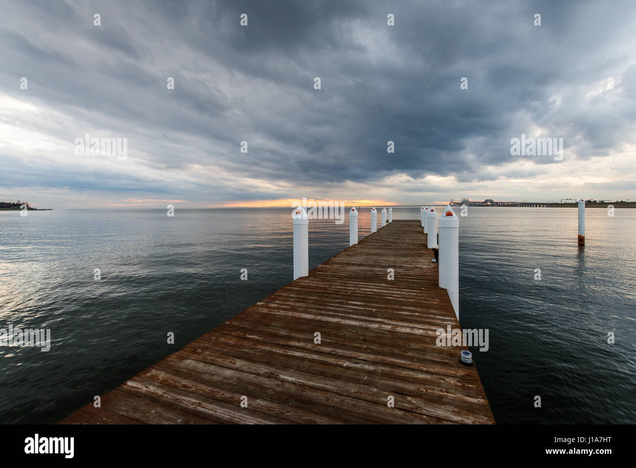 Hemingway Pier Next to the Bay Bridge outside of Annapolis Maryland at ...