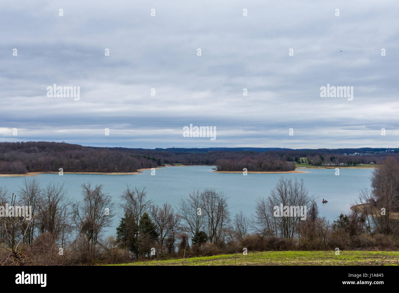 lake marburg in codorus state park, in hanover, pennsylvania in spring ...