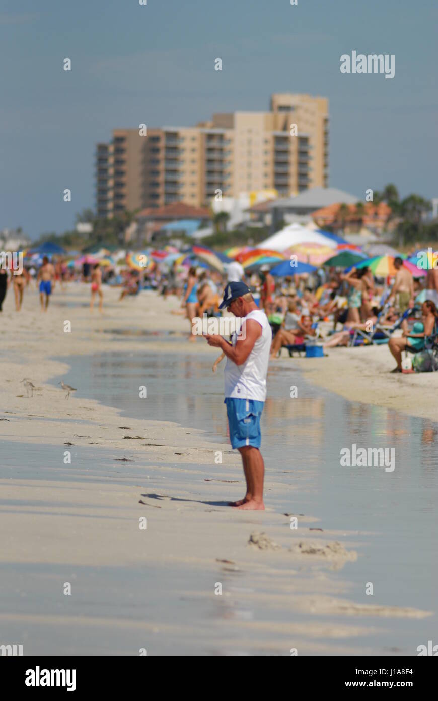 clear water beach Florida USA people on beach good times Stock Photo ...
