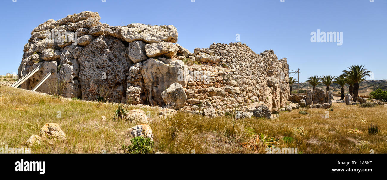 South-Western Elevation - Ġgantija Neolithic Temple - Gozo, Malta Stock ...