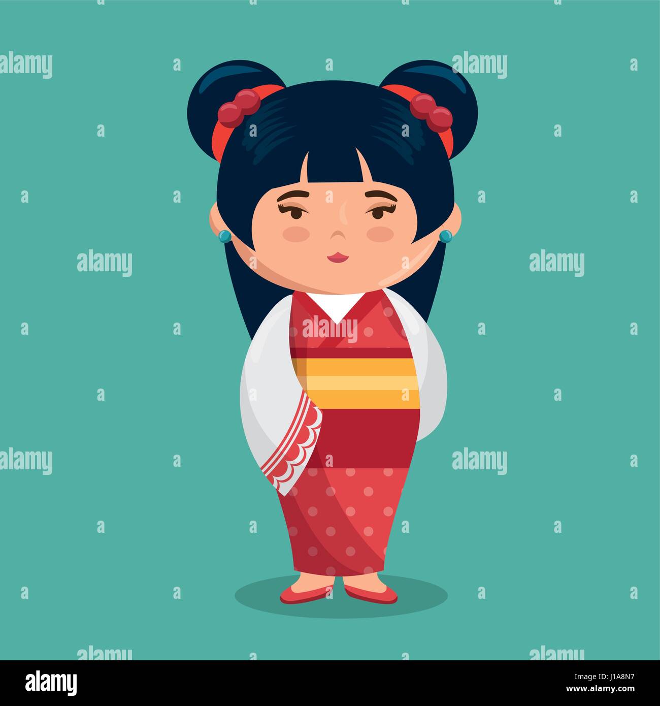 cute japanese girl character Stock Vector Image & Art - Alamy