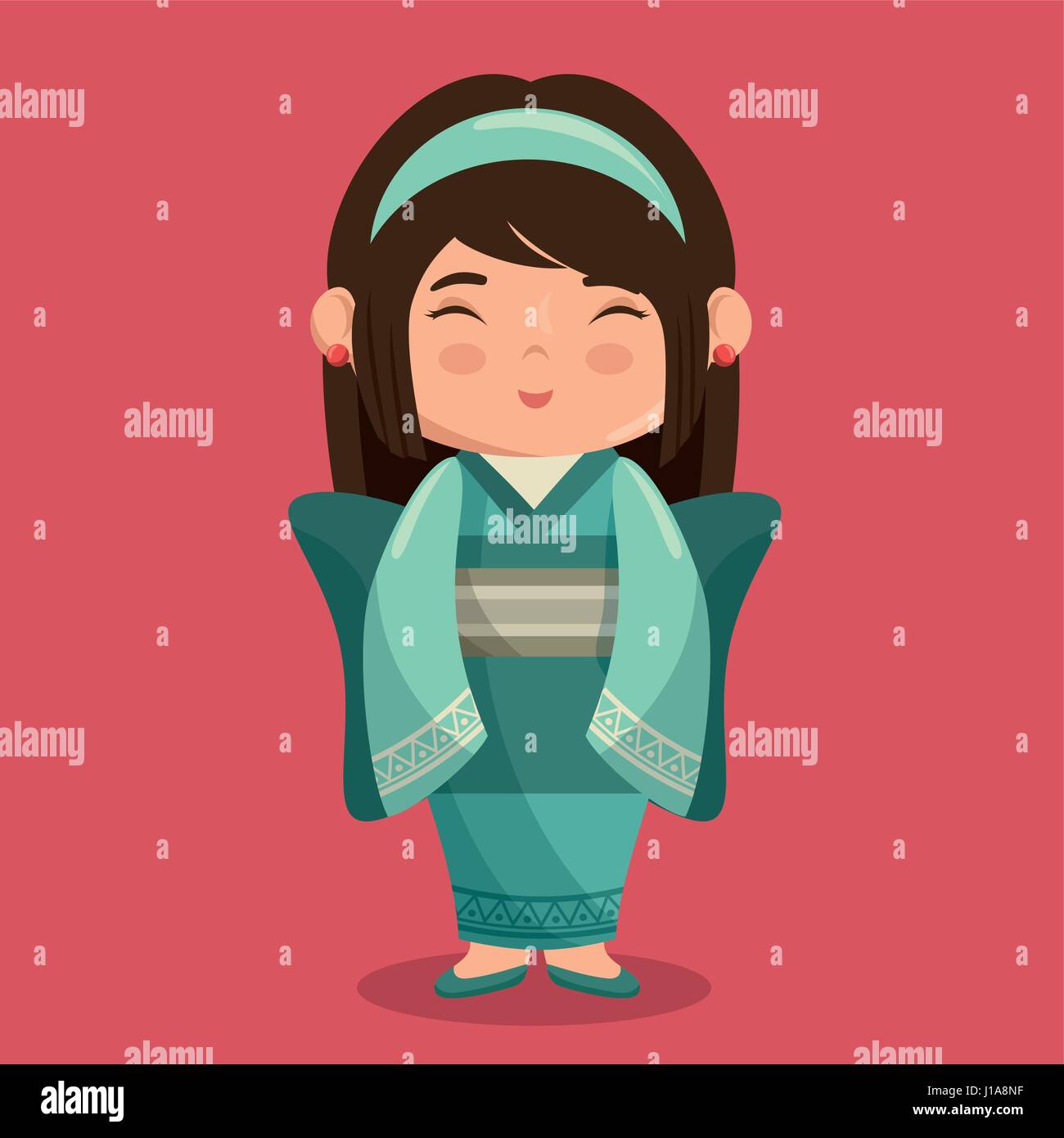 cute japanese girl character Stock Vector Image & Art - Alamy
