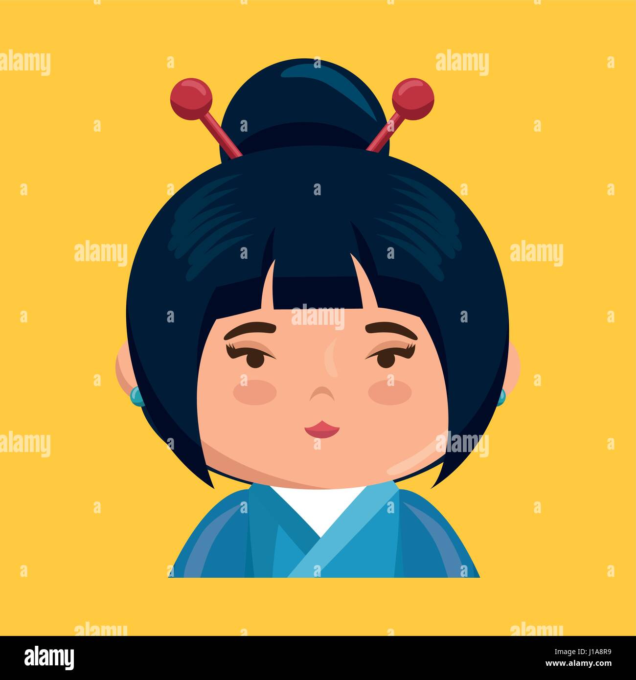 cute japanese girl character Stock Vector Image & Art - Alamy