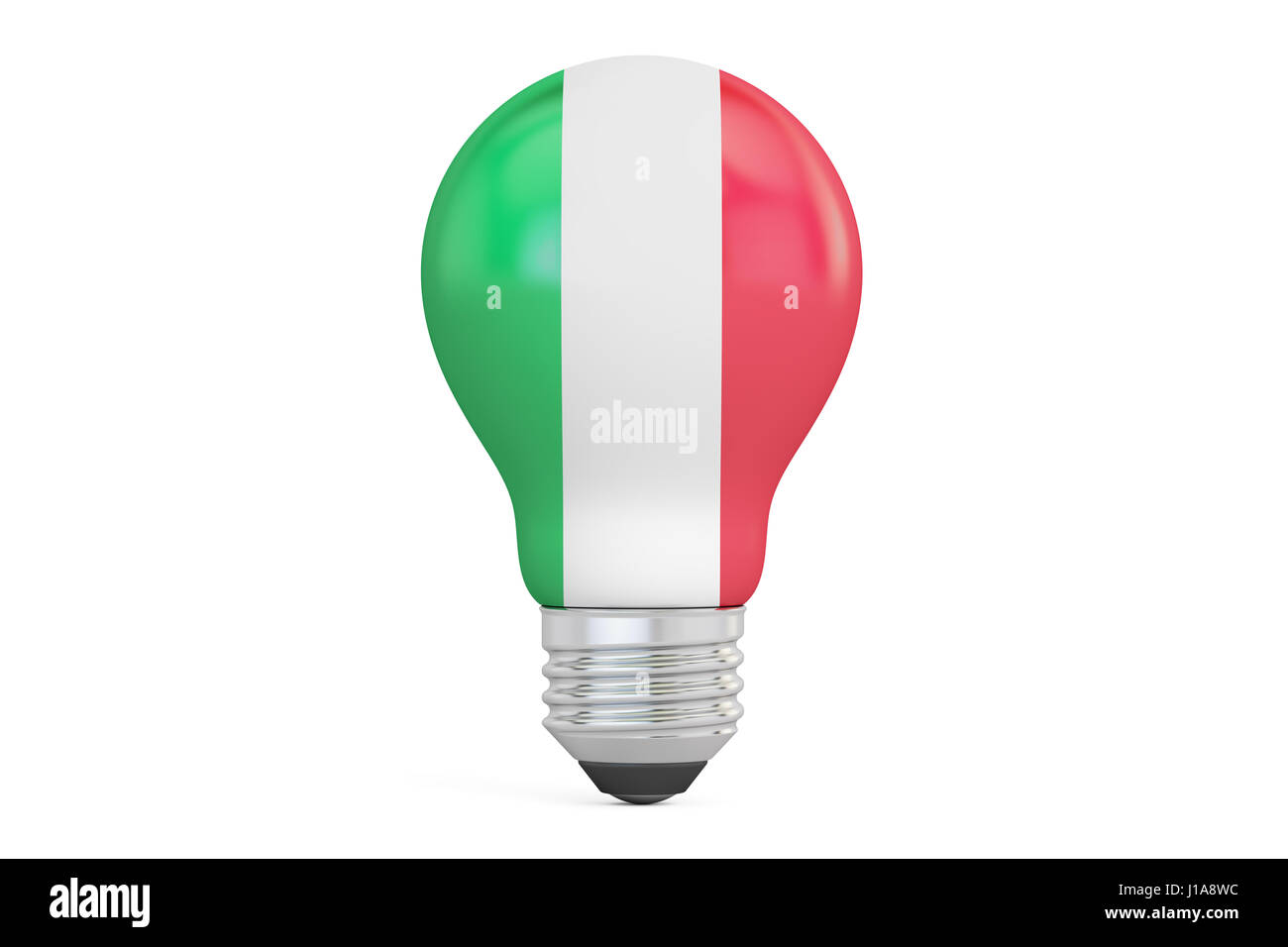 Light bulb with Italy flag, 3D rendering isolated on white background ...