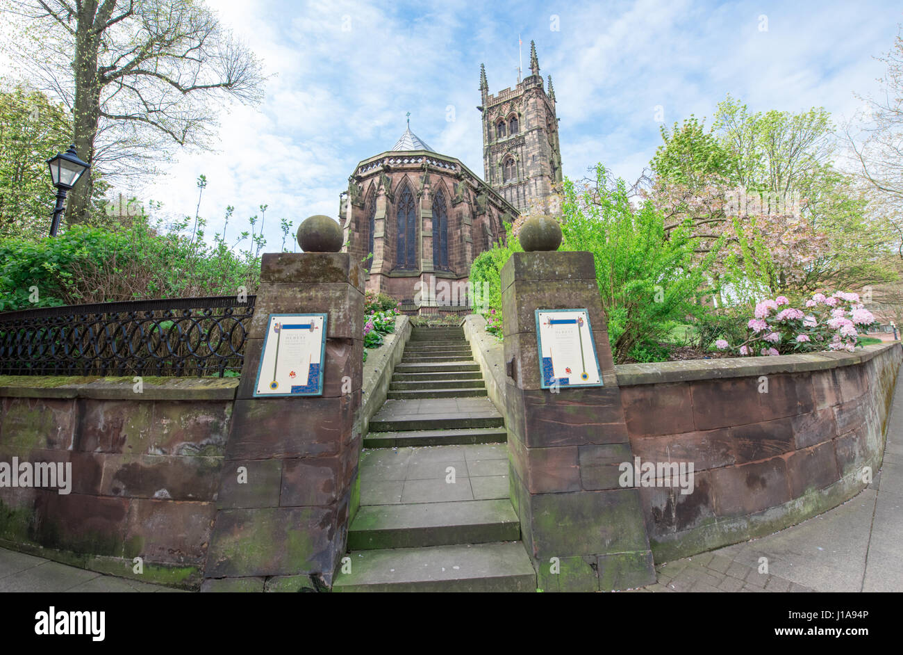 Wide angle view on a spring day of St Peter's Collegiate Church in ...