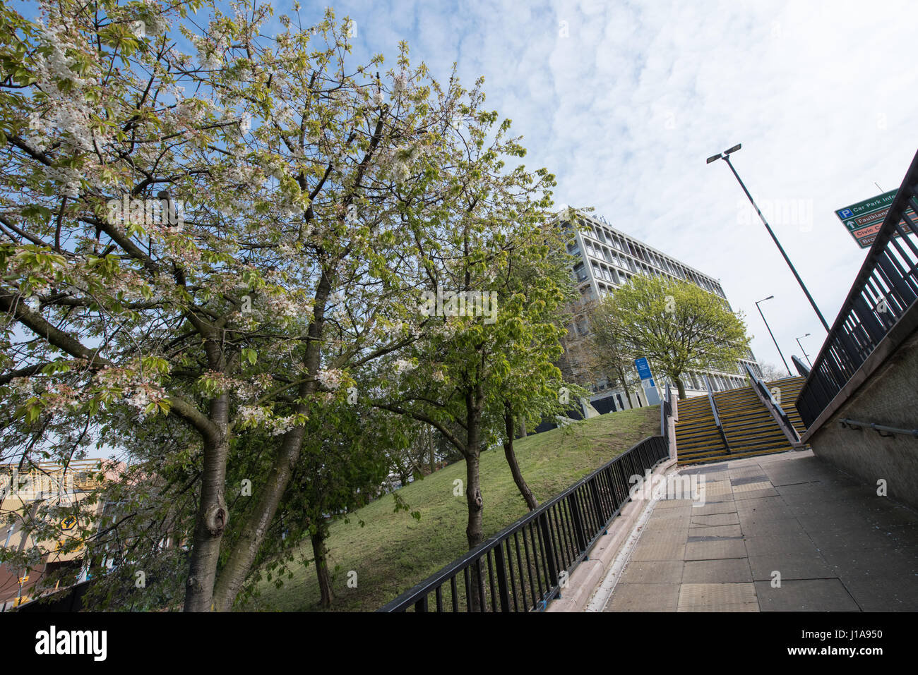 Urban landscape view of Wolverhampton University Art School in ...