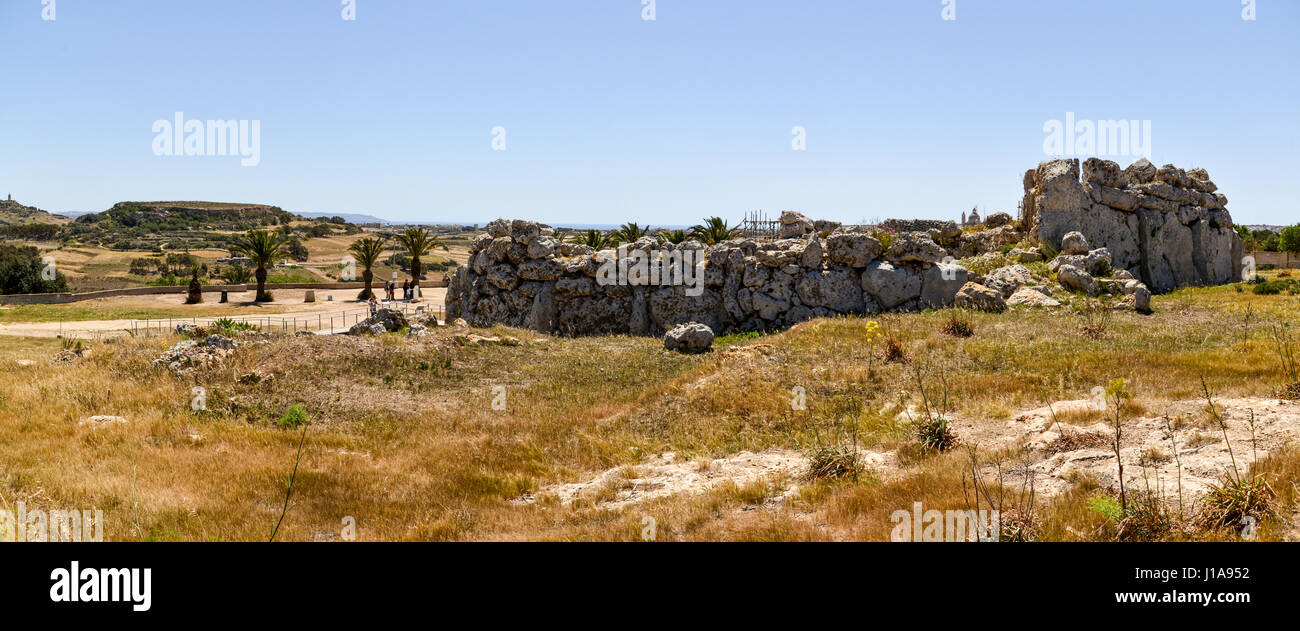Eastern Elevation - Ġgantija Neolithic Temple - Gozo, Malta Stock Photo ...