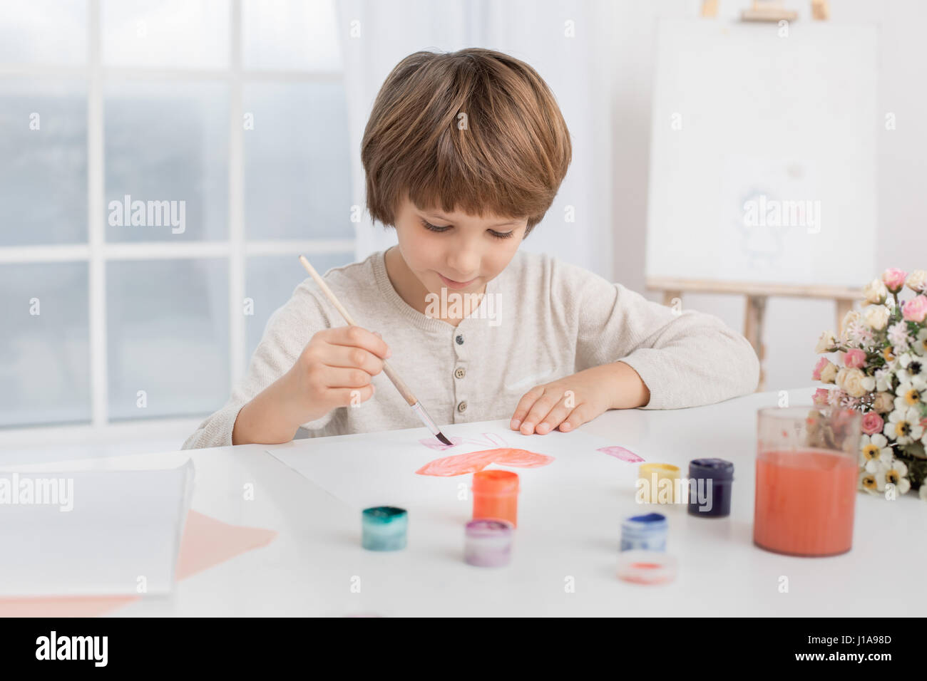 Little Boy Child Drawing Creativity Talent Concept Stock Photo - Alamy