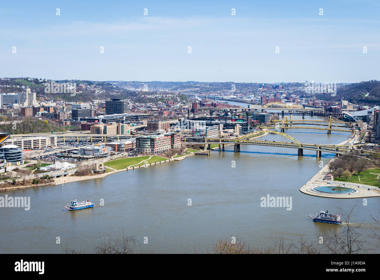 Pittsburgh downtown from above aerial hi-res stock photography and ...