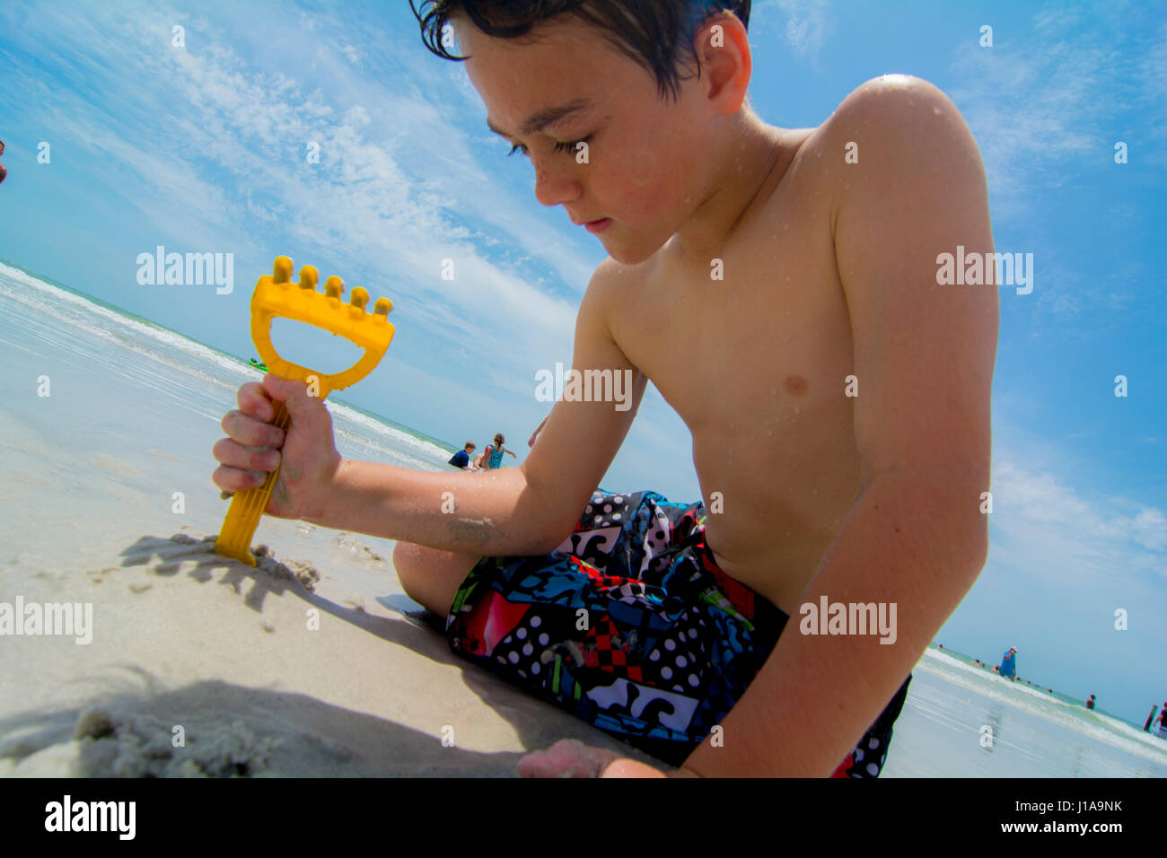 Venice Beach Florida USA boy at beach Stock Photo - Alamy