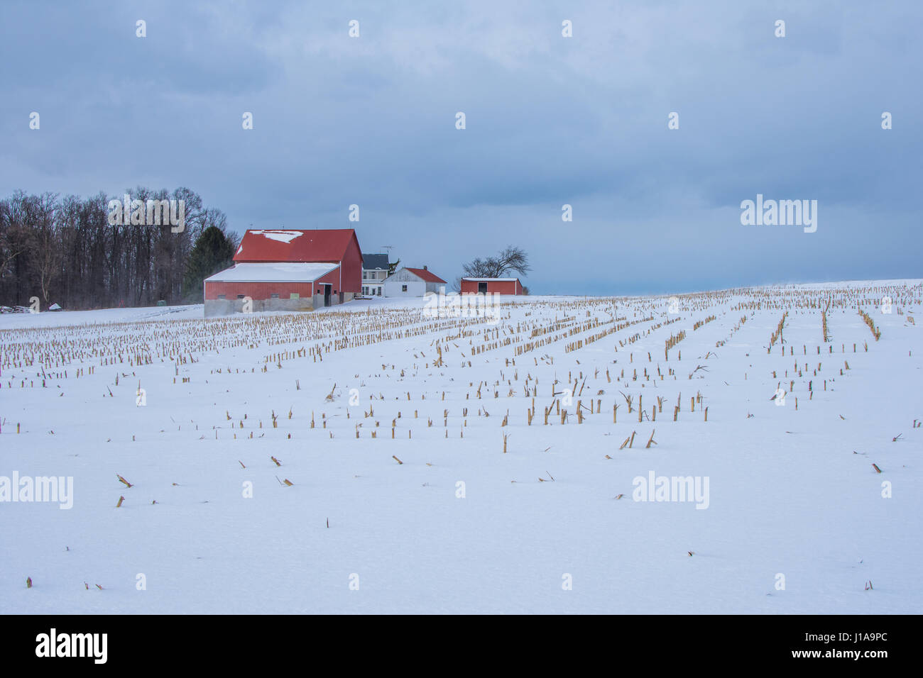 Snowy Country Farms in Southern York County Pennsylvania Stock Photo ...