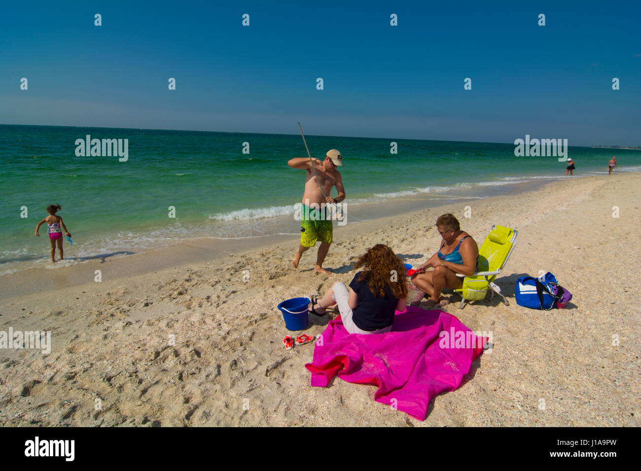 Venice Beach Florida USA people at beach Stock Photo - Alamy