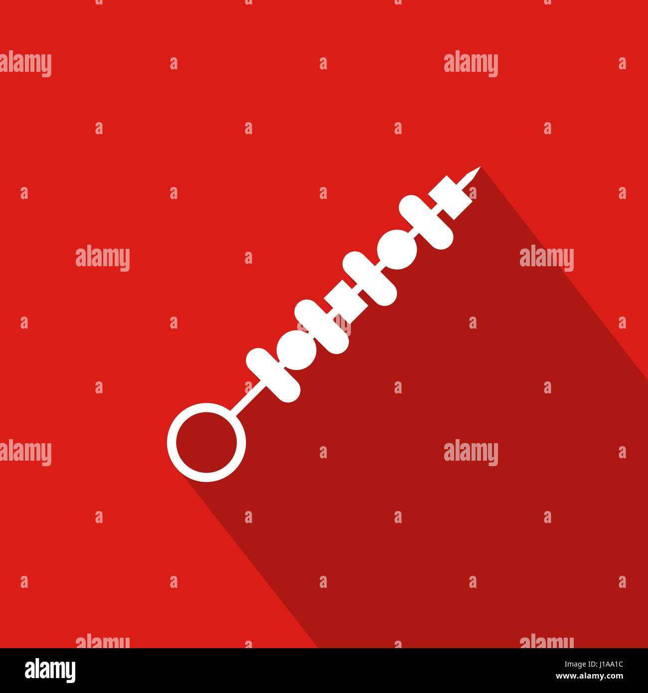 Kebab Flat Icon With Red Background, Vector, Illustration Stock Vector ...